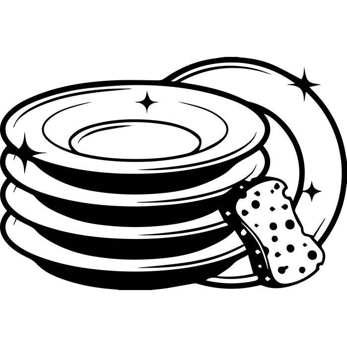 Schmutziges Geschirr 1 sauber Spülmaschine reinigen Maid