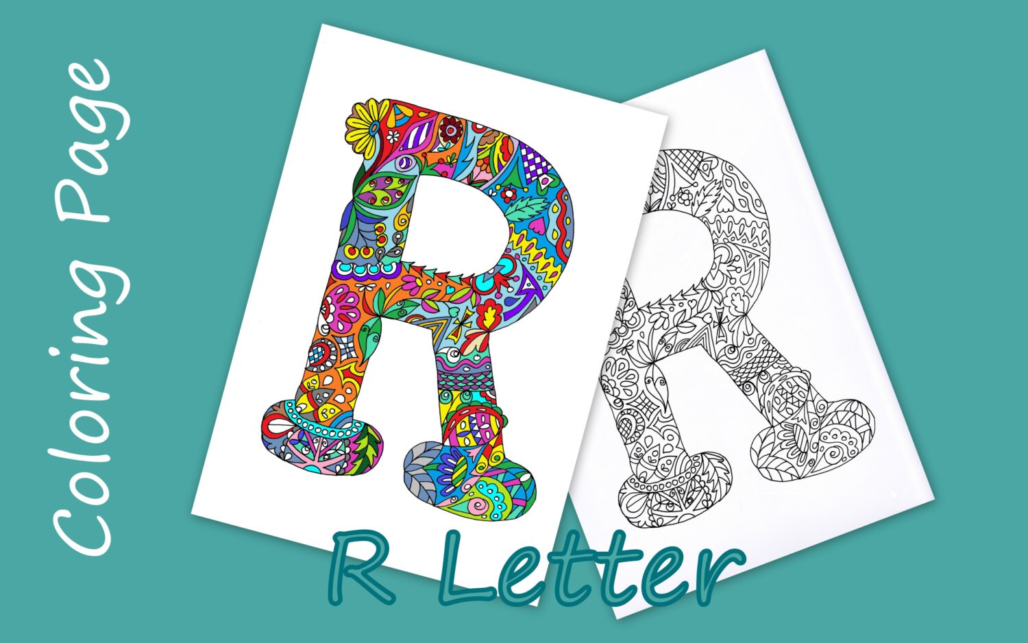 Coloring Letter R Download Adult Autumn Colouring Page Hand
