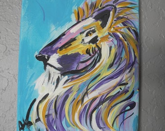 Lion painting | Etsy