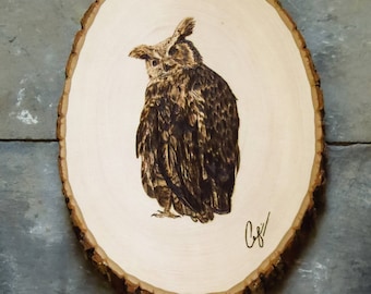 Owl wood burning | Etsy