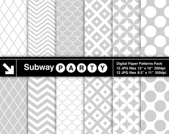 Christmas Chevron Polka Dots and Argyle Digital Papers Pack