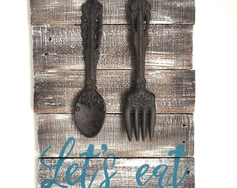 Fork Spoon Dining Room Sign Farmhouse Sign Decor Farmhouse