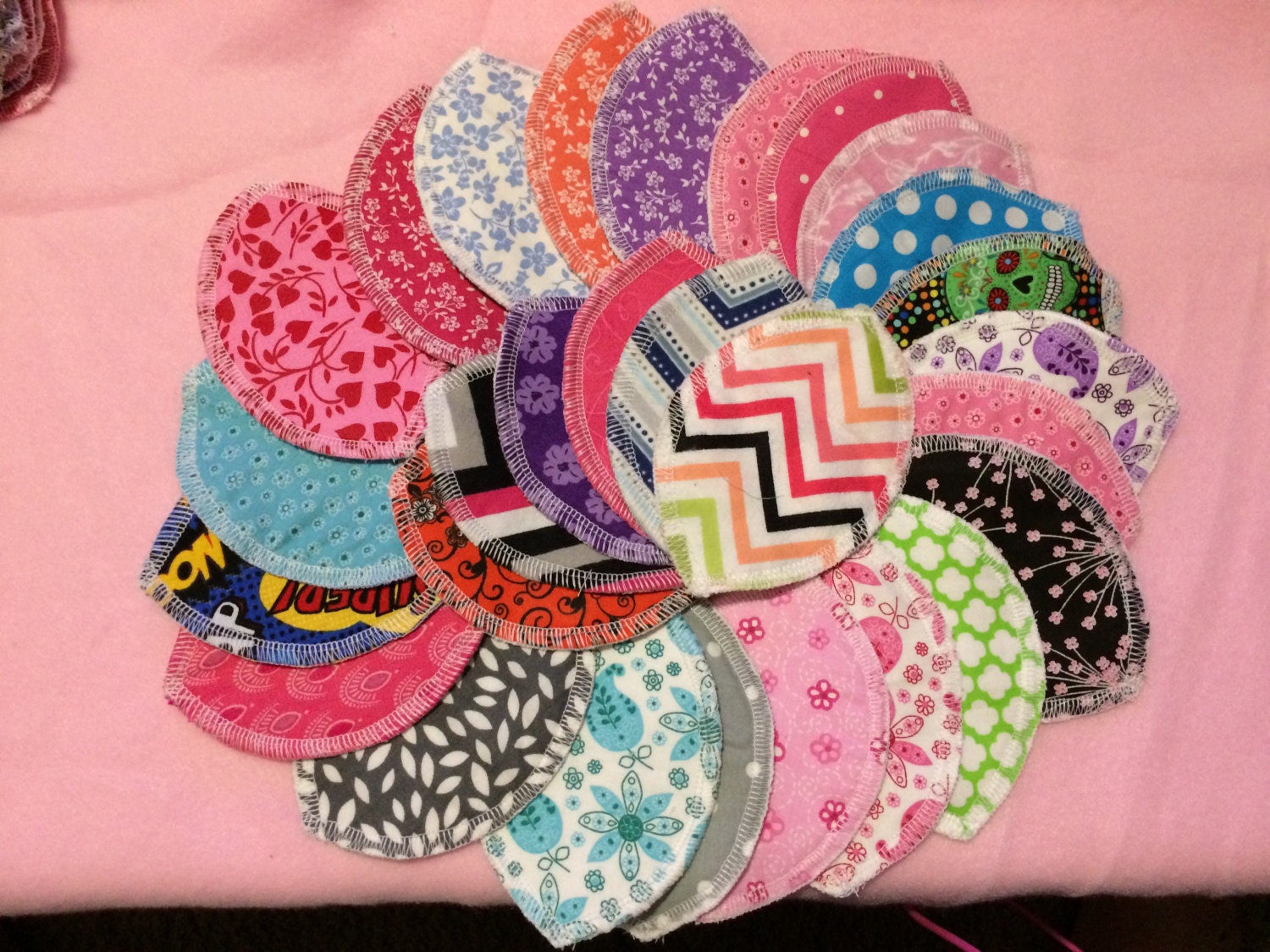 Set/13 Reusable Interlabial Pads Petals. Random