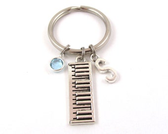 Piano Keychain SMALL Gold Piano Keyring Personalized Keychain
