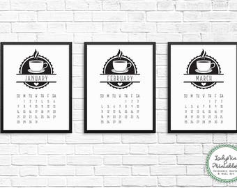 Coffee wall calendar | Etsy