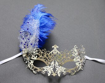 Royal blue mask | Etsy