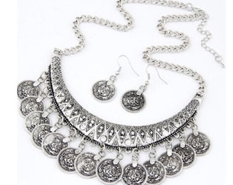 Gypsy Jewelry Gypsy Necklace Gypsy Coin Necklace Gold GYPSY