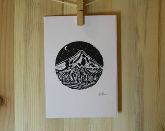 Small linocut | Etsy