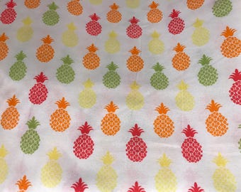Tropical Pineapple Fabric by the Yard Pink Geometric
