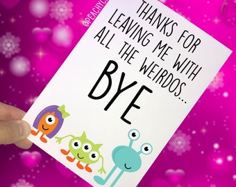 Funny leaving card | Etsy