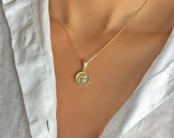 Silver coin necklace | Etsy