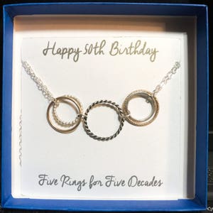 5 rings necklace | Etsy