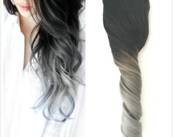 Grey hair extensions | Etsy