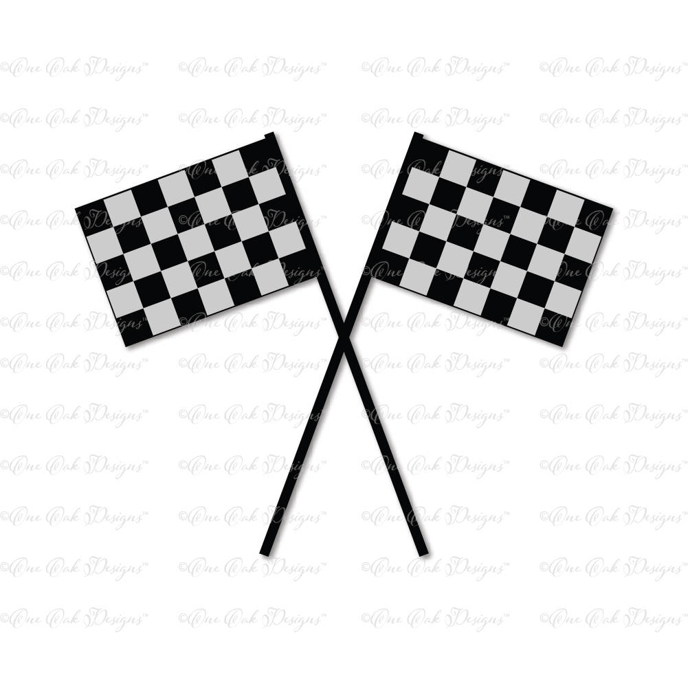 Crossed Checkered Flag SVG DXF PNG for Cameo Cricut & other