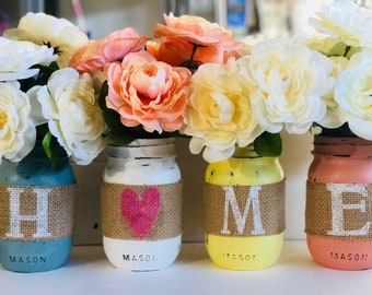 Mason jar vases | Etsy