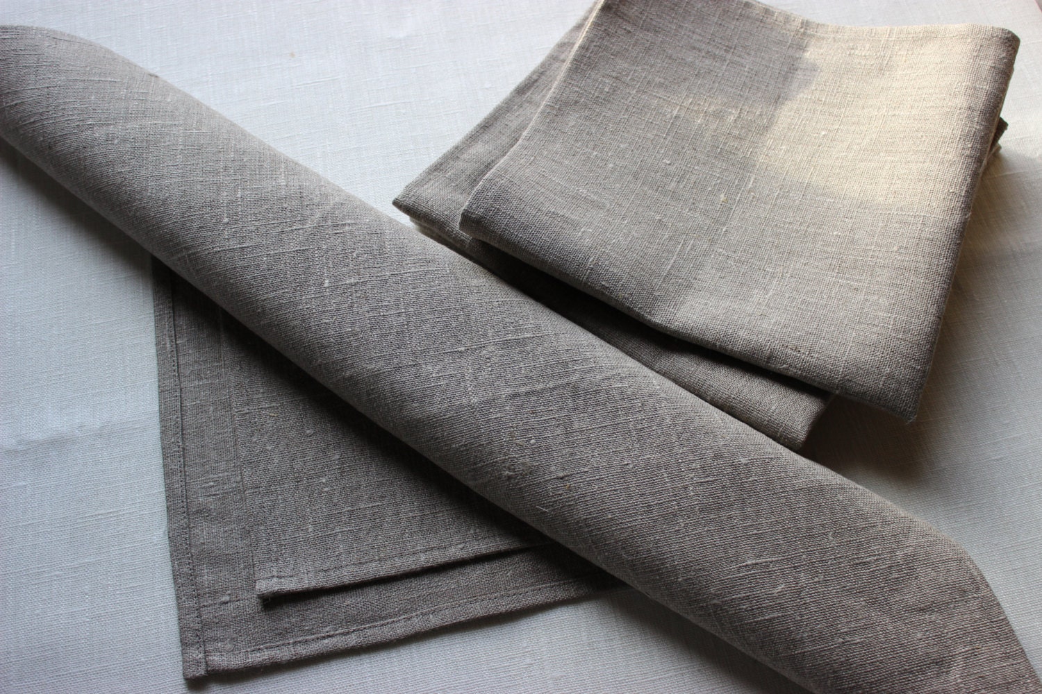 Natural linen napkins Set of 6 napkins Dense Large Napkins