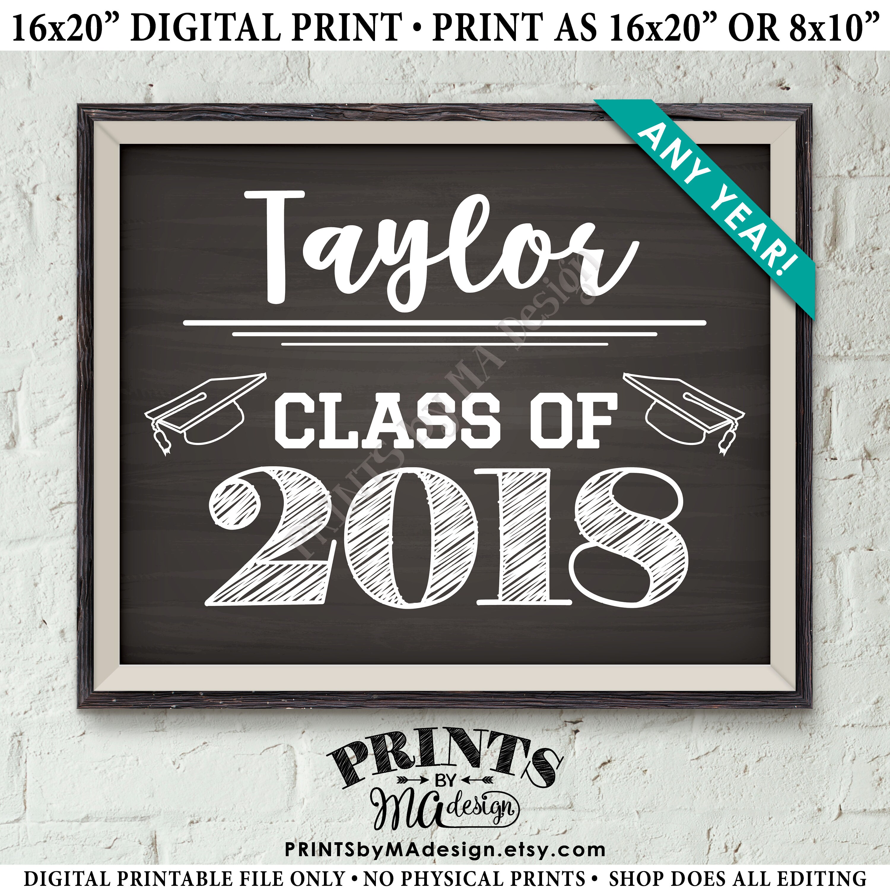 Class of Sign, Custom Year of Graduation Sign, High School Graduation ...