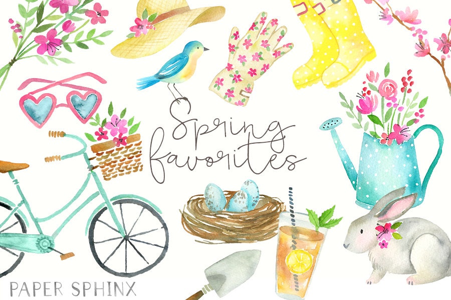 Aquarell-Frühling Clipart Frühling Clip Art Blumen