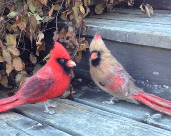 Needle felt cardinal | Etsy