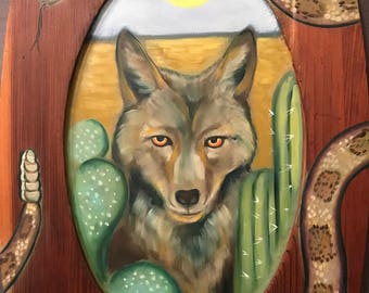 Coyote painting | Etsy