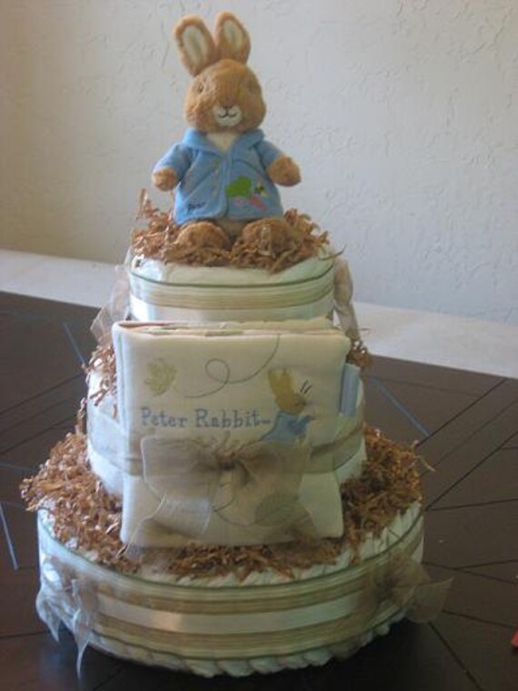 Items similar to Peter Rabbit 3 layer diaper cake (custome order) on Etsy
