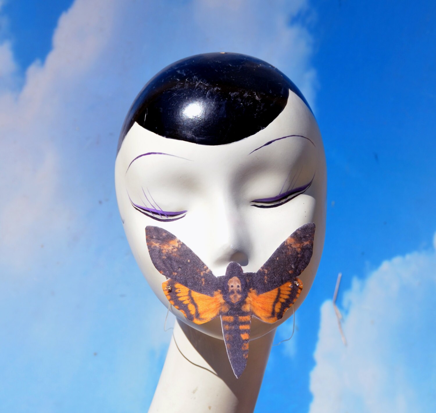 Silence of the Lambs Deaths Head Moth Face Mask or Black