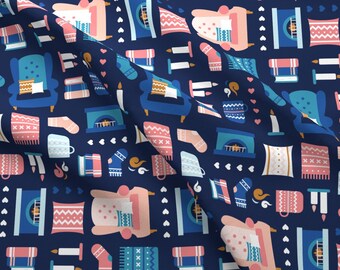 Norwegian Fabric Uffda Navy By Teresamagnuson Lefse