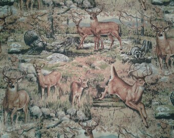 Deer Fabric Navy Deer Head Custom Fabric By Ivie Cloth Co