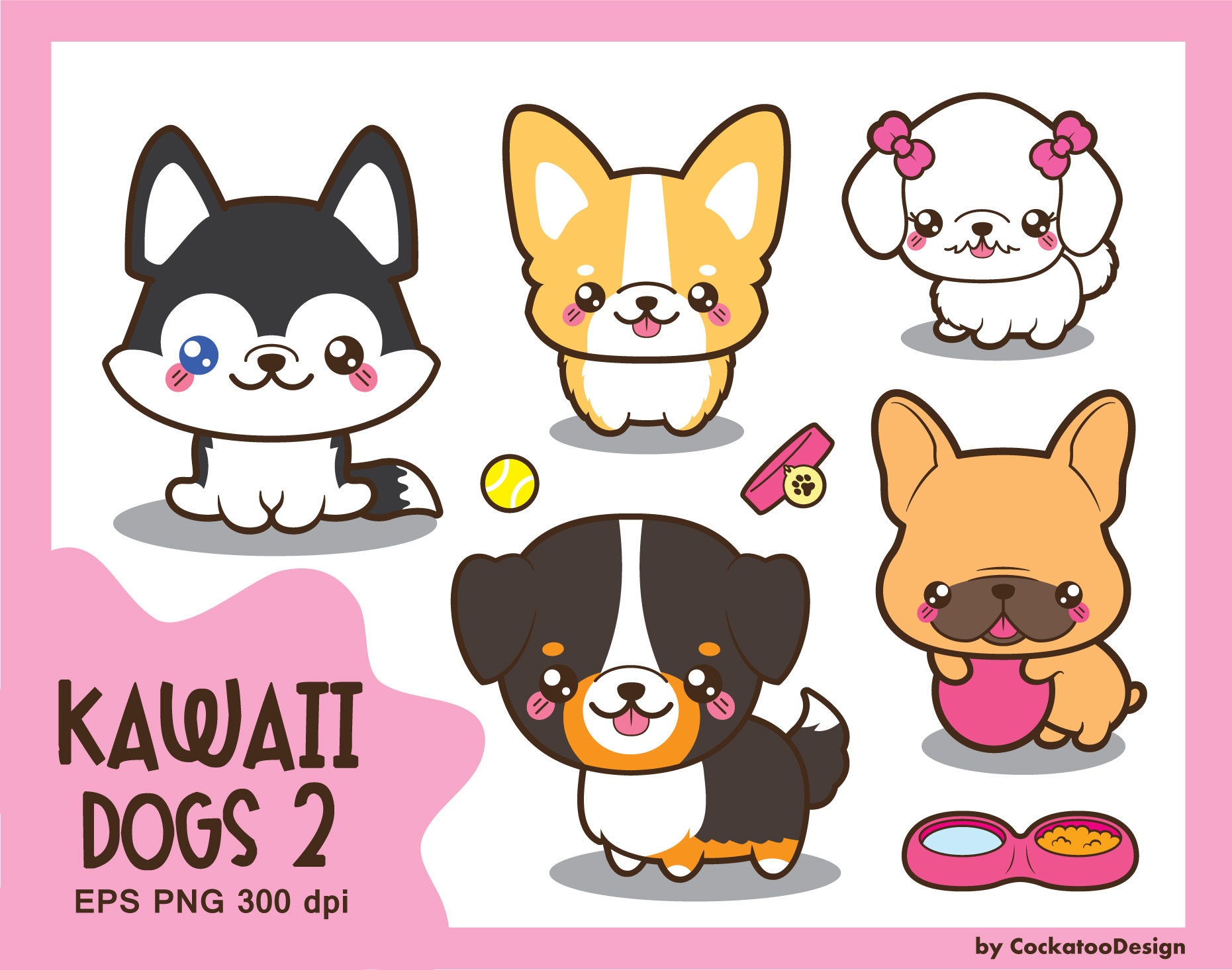 Kawaii dog clipart cute dog clipart dog breeds clipart