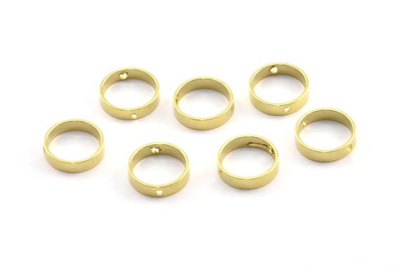 10mm Circle Connector 50 Raw Brass Circle Ring Connector With