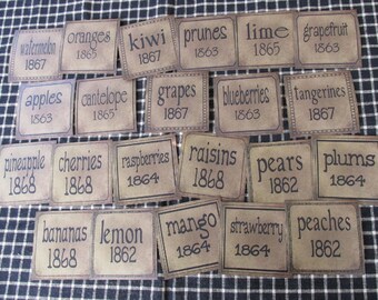 Primitive labels | Etsy