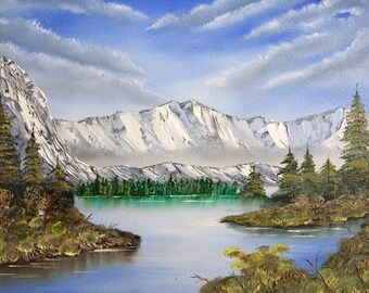 Vinyl Wall Decal Sticker Lake Scene Line Art 5269m