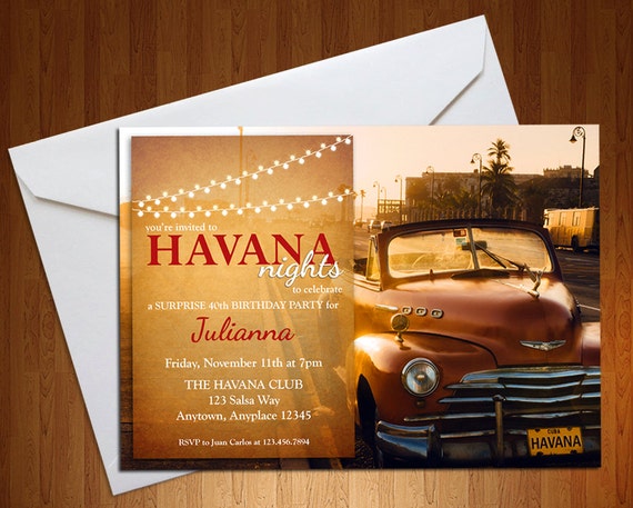 Havana Nights Invite Havana Nights Party Suprise Party