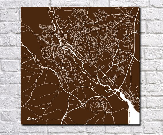 Exeter Street Map Print Map of Exeter City Street Map Exeter