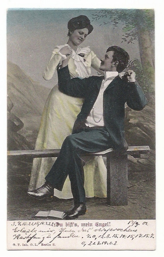Couple Love Romance Postcard Erotic Erotica Photo Wedding