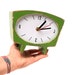 NO TICKING Wood Table Clock Desk Fresh Green SILENT Clock