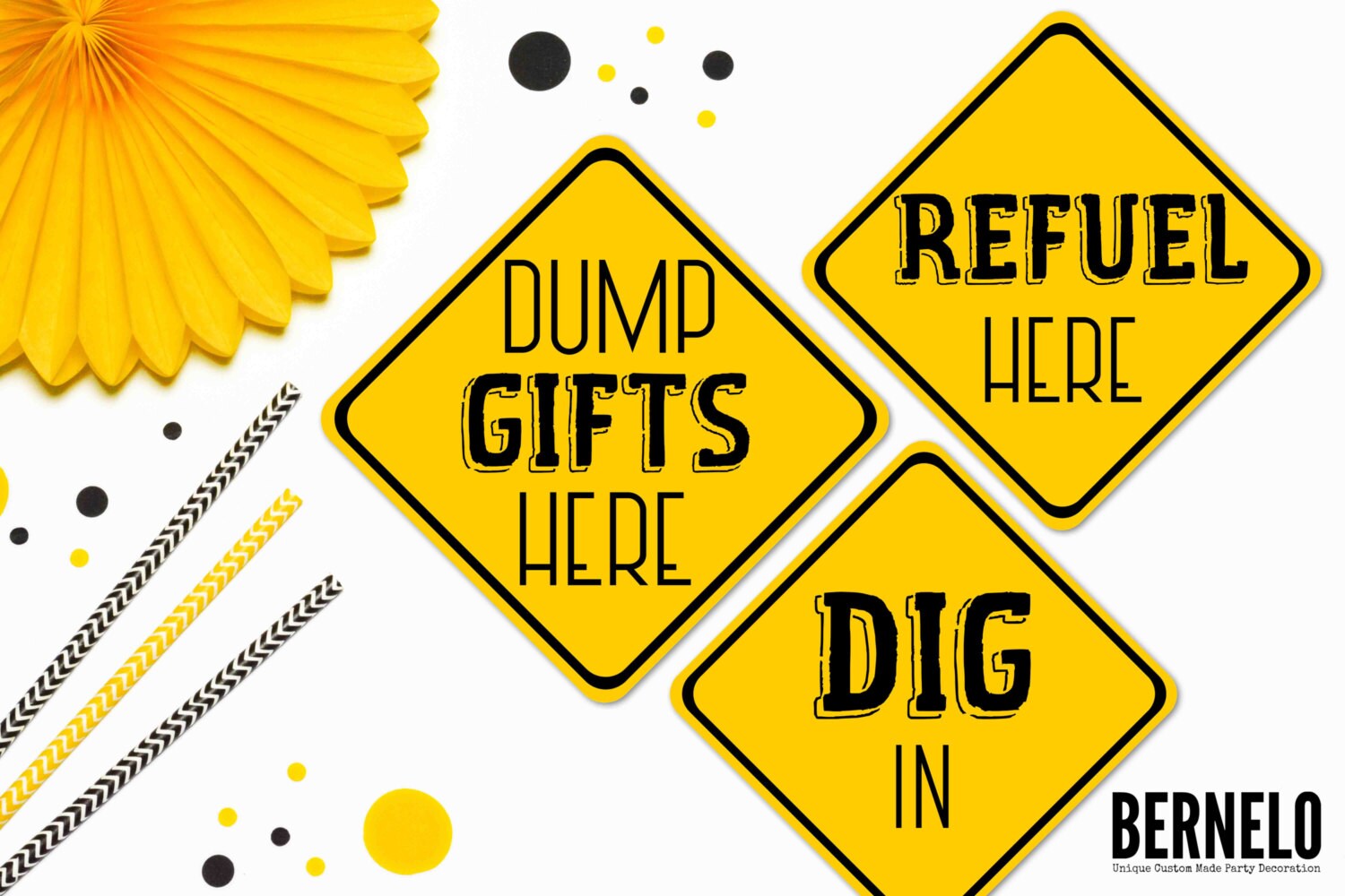 Construction Themed Birthday Party Signs