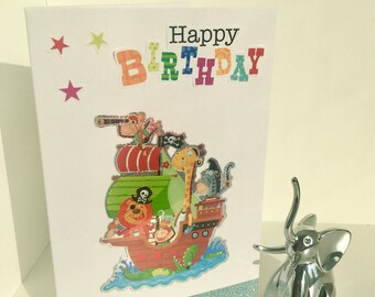 Pirate birthday card | Etsy