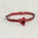 Tiny Red Heart Ring Sterling Silver Valentines Ring