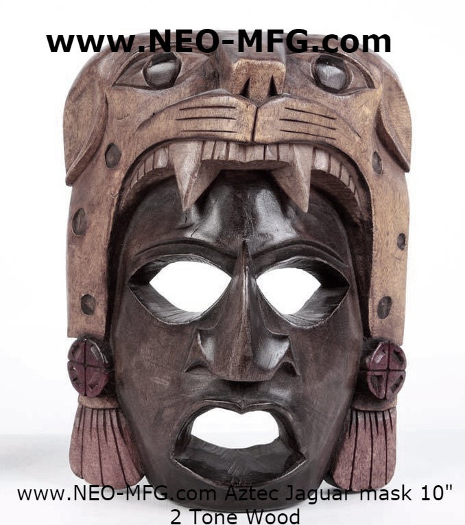 History Aztec Maya Artifact Warrior mask Jaguar Sculpture