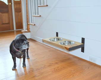 Wall mount dog bowl | Etsy