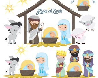 NATIVITY SCENE Digital Clipart Set Wise Men Clipart