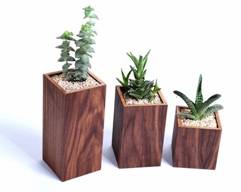 Wooden flower pot | Etsy