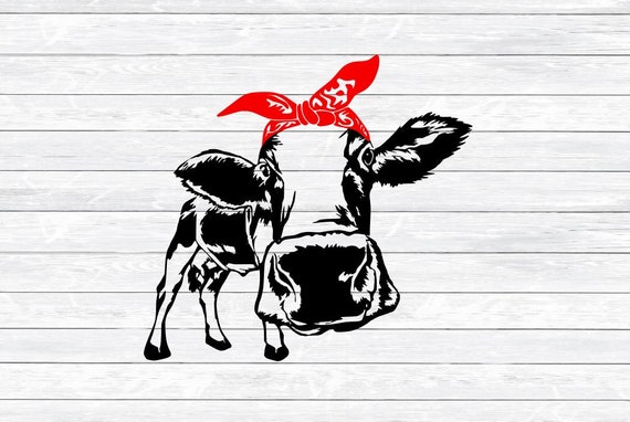 Cow Svg Cow Head Bandana Svg Cow Bandana Heifer Svg Farm