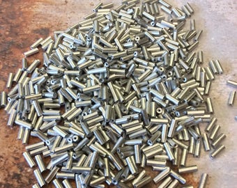 Silver bugle beads | Etsy