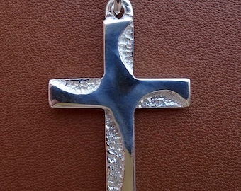Wire Wrapped Silver Cross Fine Silver and Gold Jewelry Hand