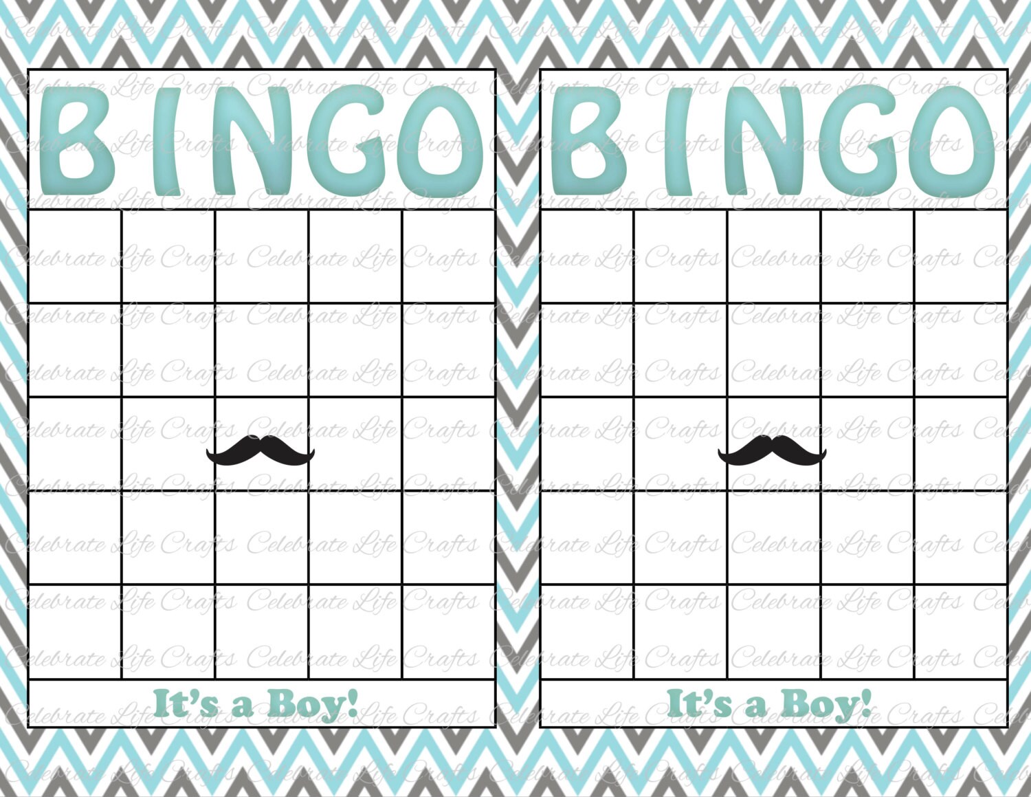 Blank Baby Shower Bingo Cards Mustache Theme Printable Blank Baby Shower Bingo Cards Mustache Theme Printable