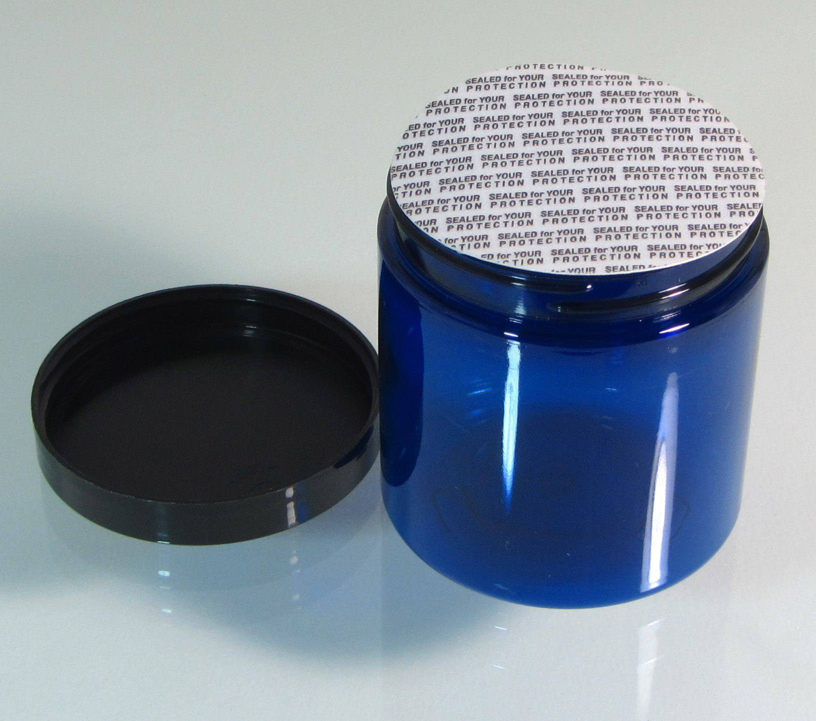 10 Cosmetic Jars Plastic PET Blue Beauty Containers 8 oz.