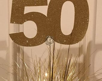 Gold glitter number | Etsy