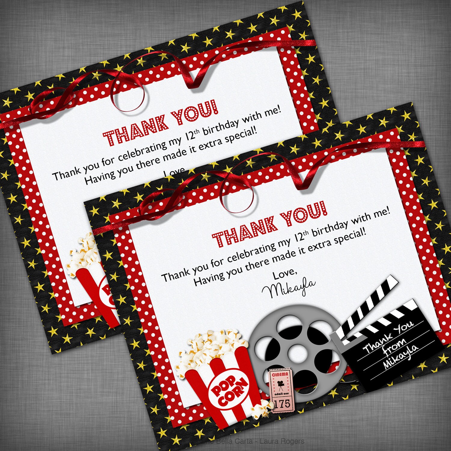Movie Theme Thank You Card